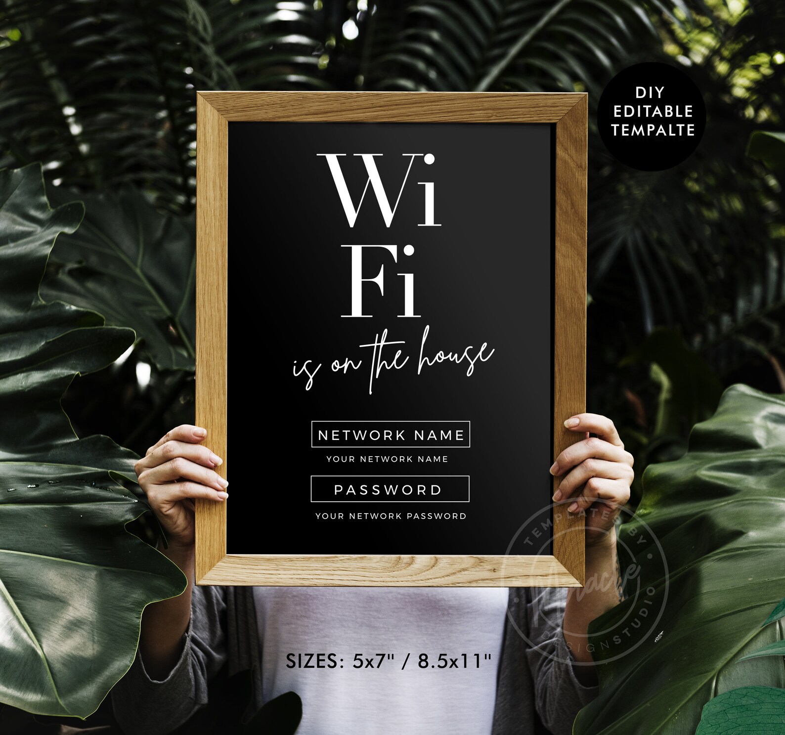 Wifi Password Sign Template DIY Small Business Sign Editable - Etsy