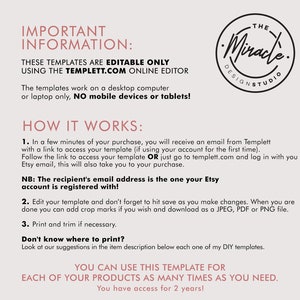 Editable Hang Tag Template DIY Pricing Tag Product Tag Label - Etsy