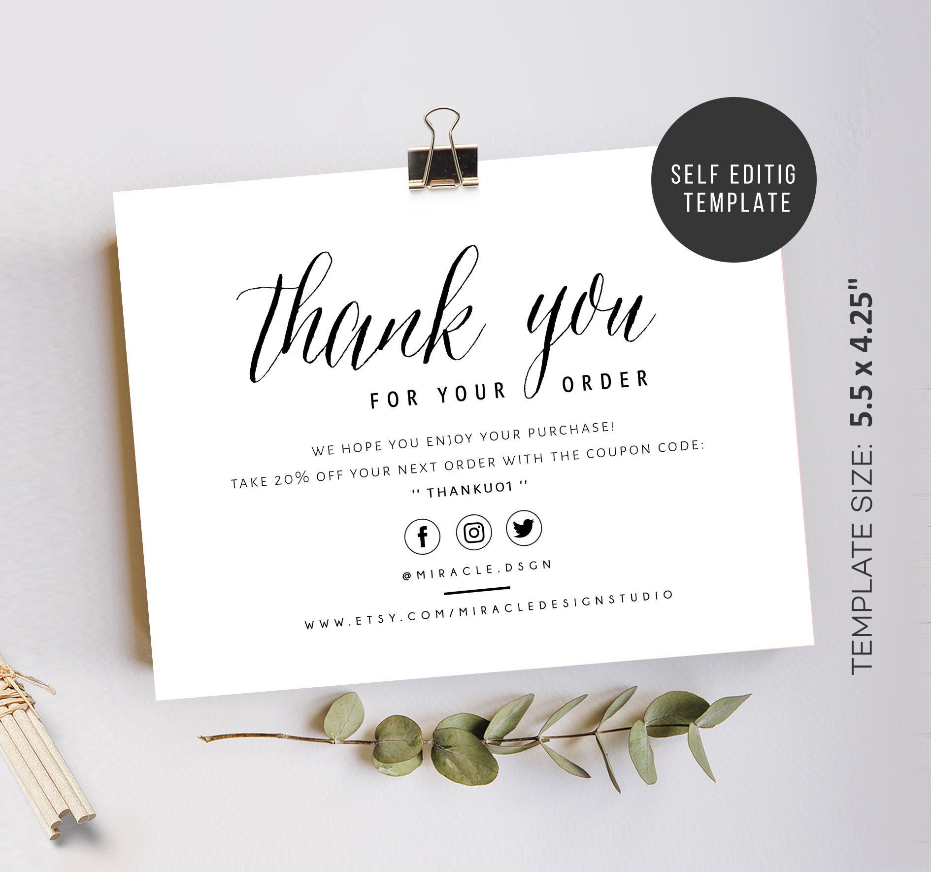 Paper Party Supplies Design Templates Business Thank You Package 