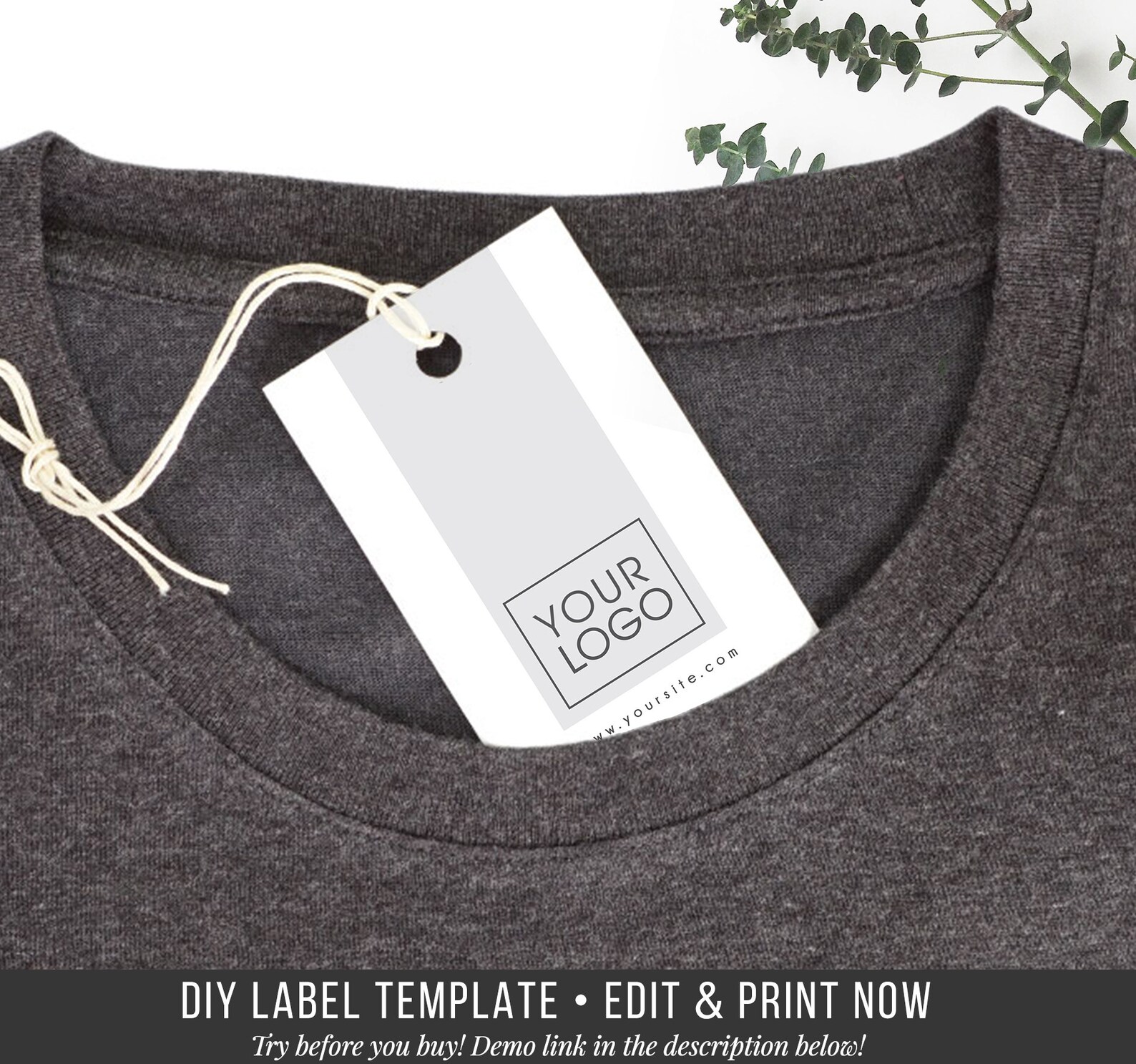 DIY Hang Tag Template Editable Hang Tag Custom Clothing Tag - Etsy