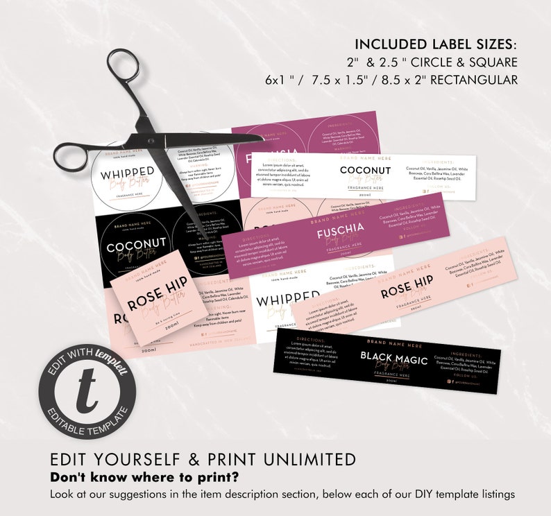 Editable Jar Label Template DIY Label Design Custom | Etsy