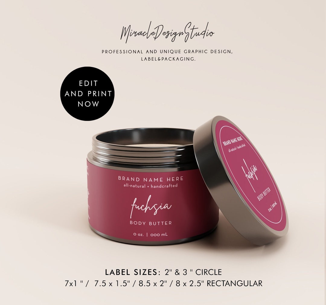 Editable Body Product Label - DIY Label Template - Wrap Around Crame ...