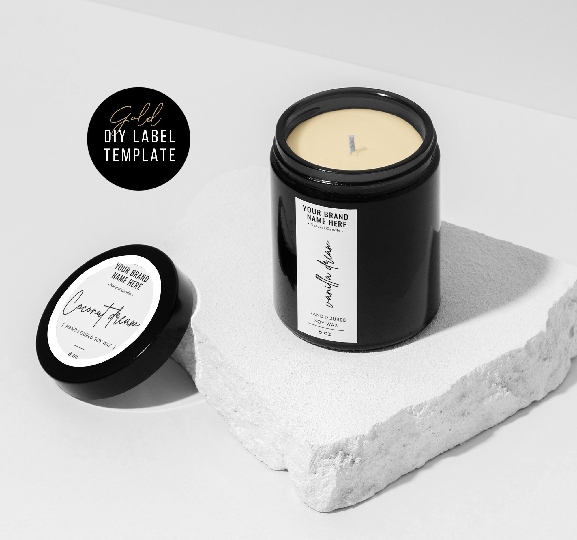 Minimal Thin Candle Label Template Editable Soy Candle Label - Etsy