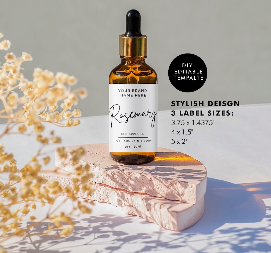 Editable Product Label, DIY Custom Label Template, Stylish Dropper ... Editable Product Label, DIY Custom Label Template, Stylish Dropper ...