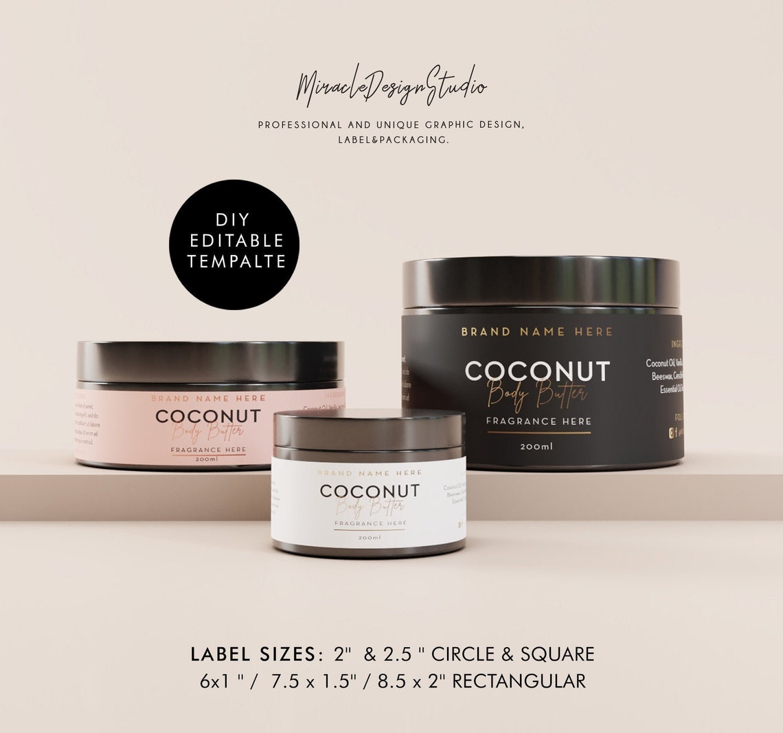 Editable Jar Label Template DIY Label Design Custom - Etsy