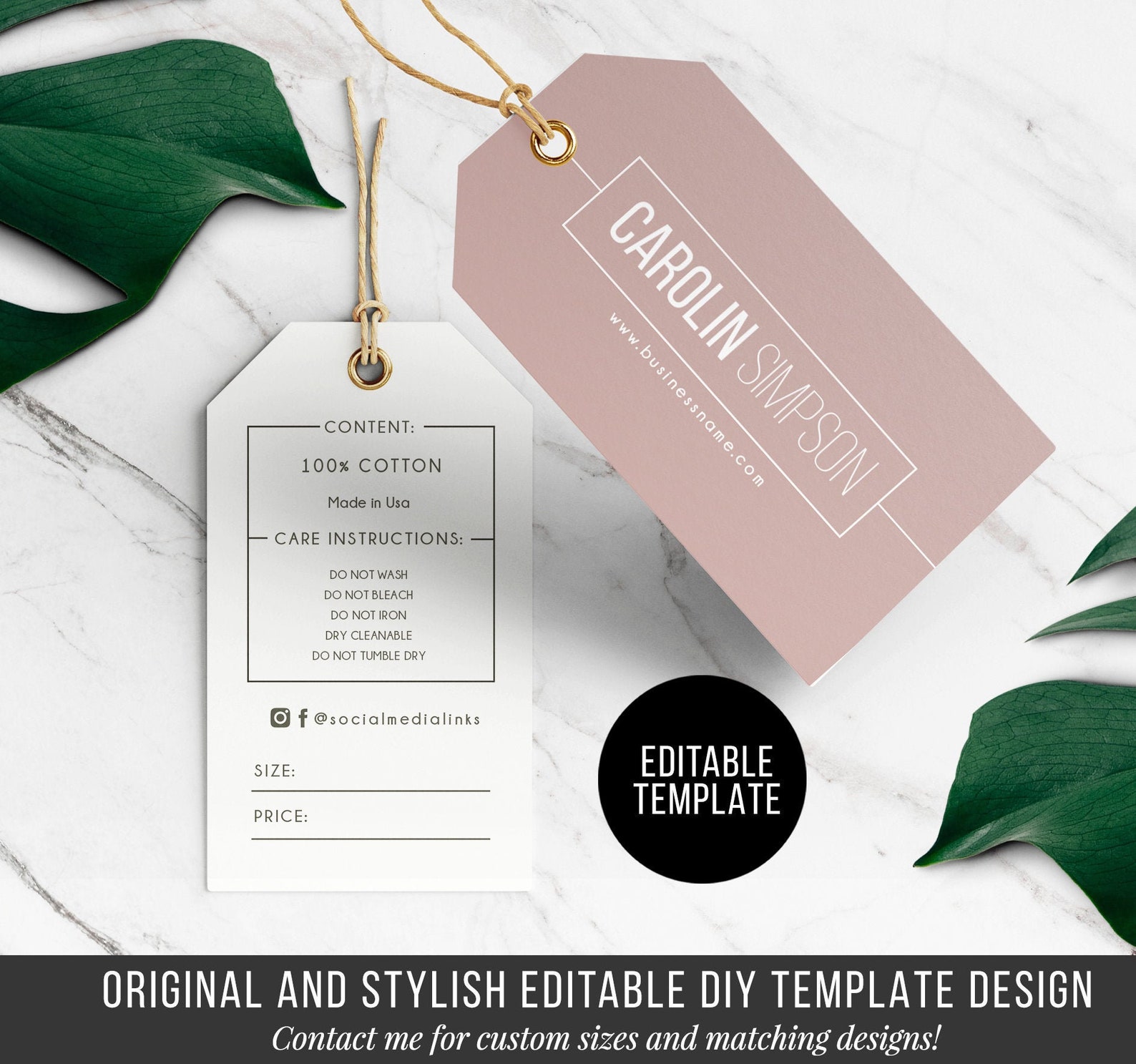 Printable Hang Tag Editable Clothing Tag Price Tag Hang - Etsy