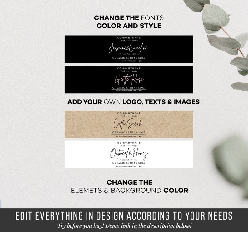 Custom Soap Label Template Diy Printable Soap Labels Etsy Canada