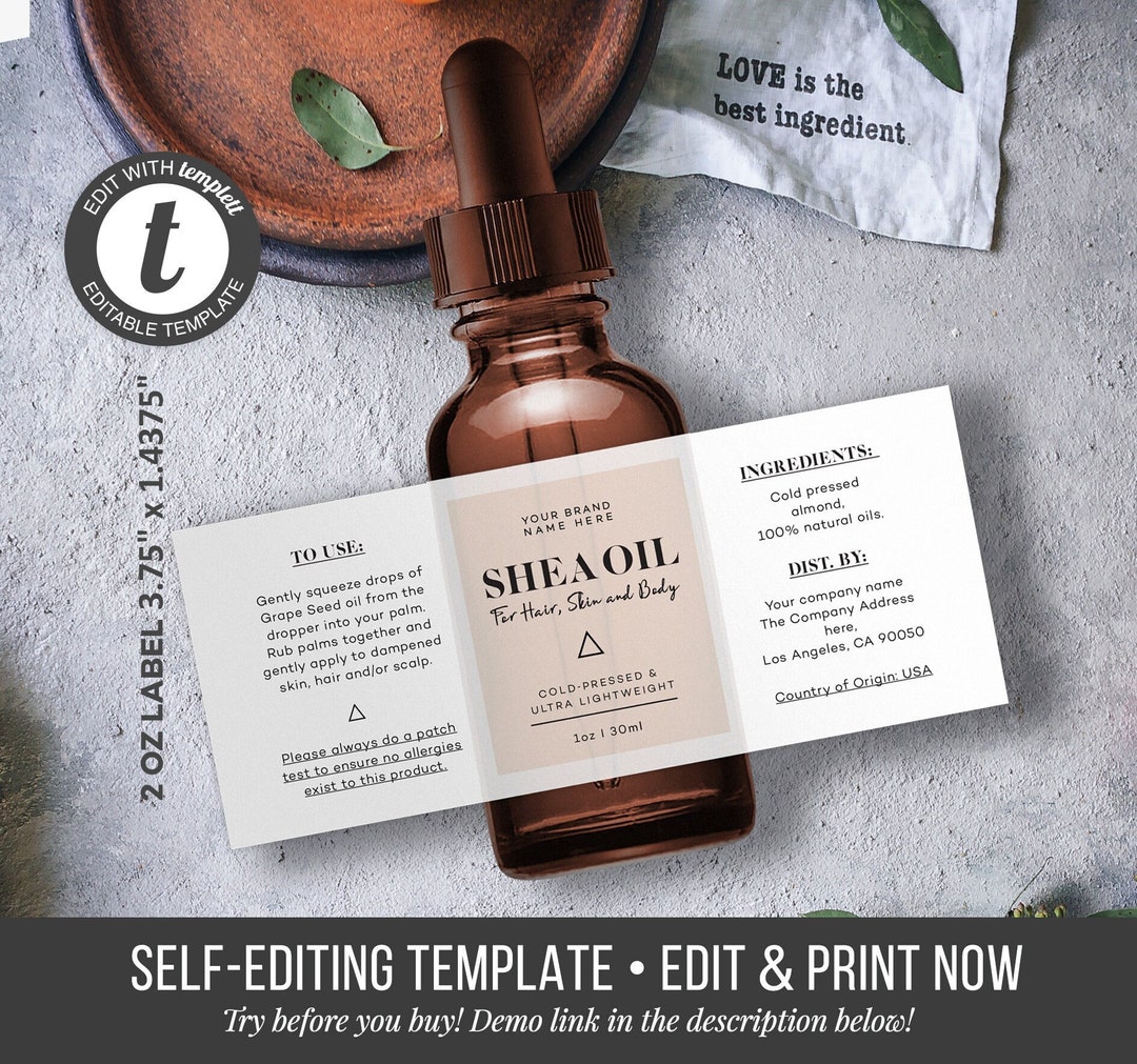 DIY Custom Product Label, Editable Product Label, Stylish Cosmetic ...