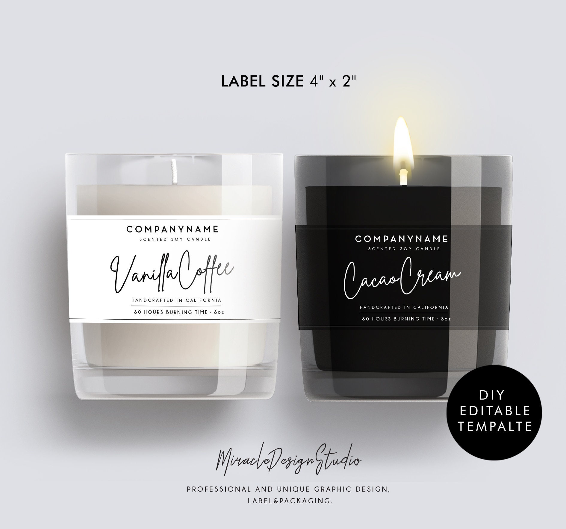 DIY Candle Label DIY Template Editable Product Label Custom - Etsy