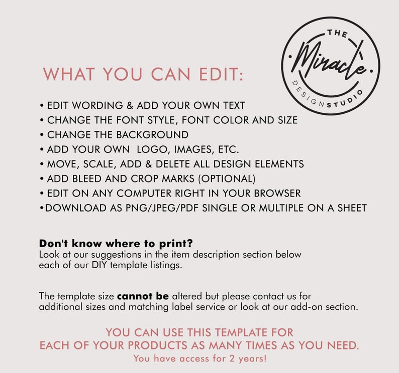 Custom Label Design DIY Label Templates Tin Candle Label - Etsy