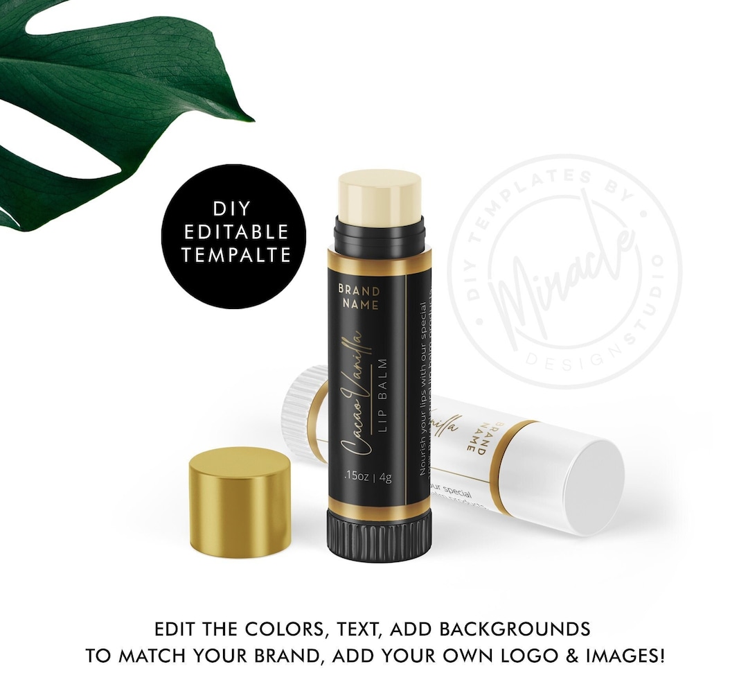 Lip Balm Editable Label Template, DIY Product Label, Custom Lip Balm ...