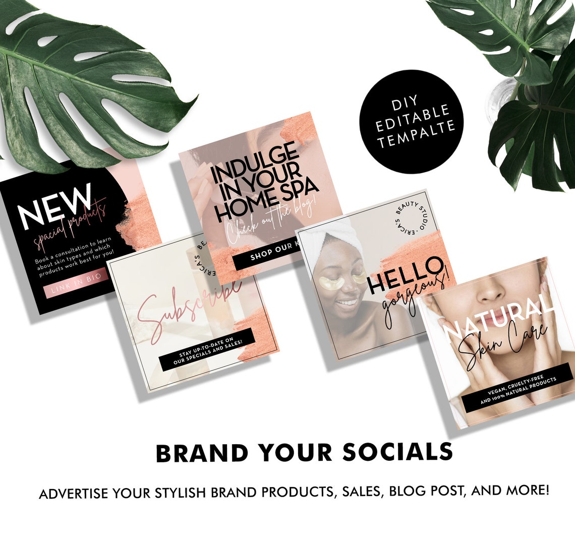 DIY Website Social Media Post Template - Editable Instagram Facebook ...