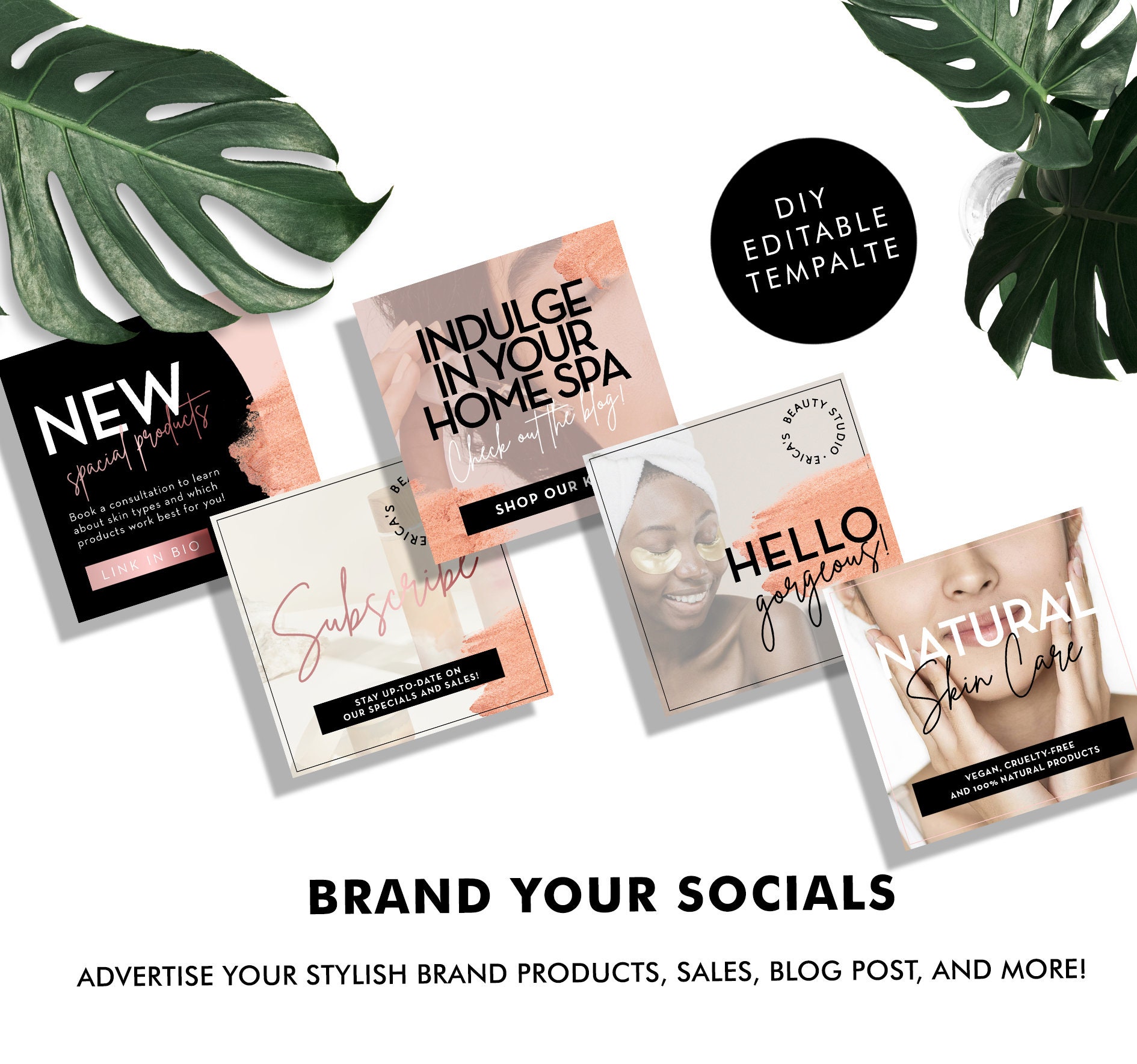 DIY Website Social Media Post Template - Editable Instagram Facebook ...