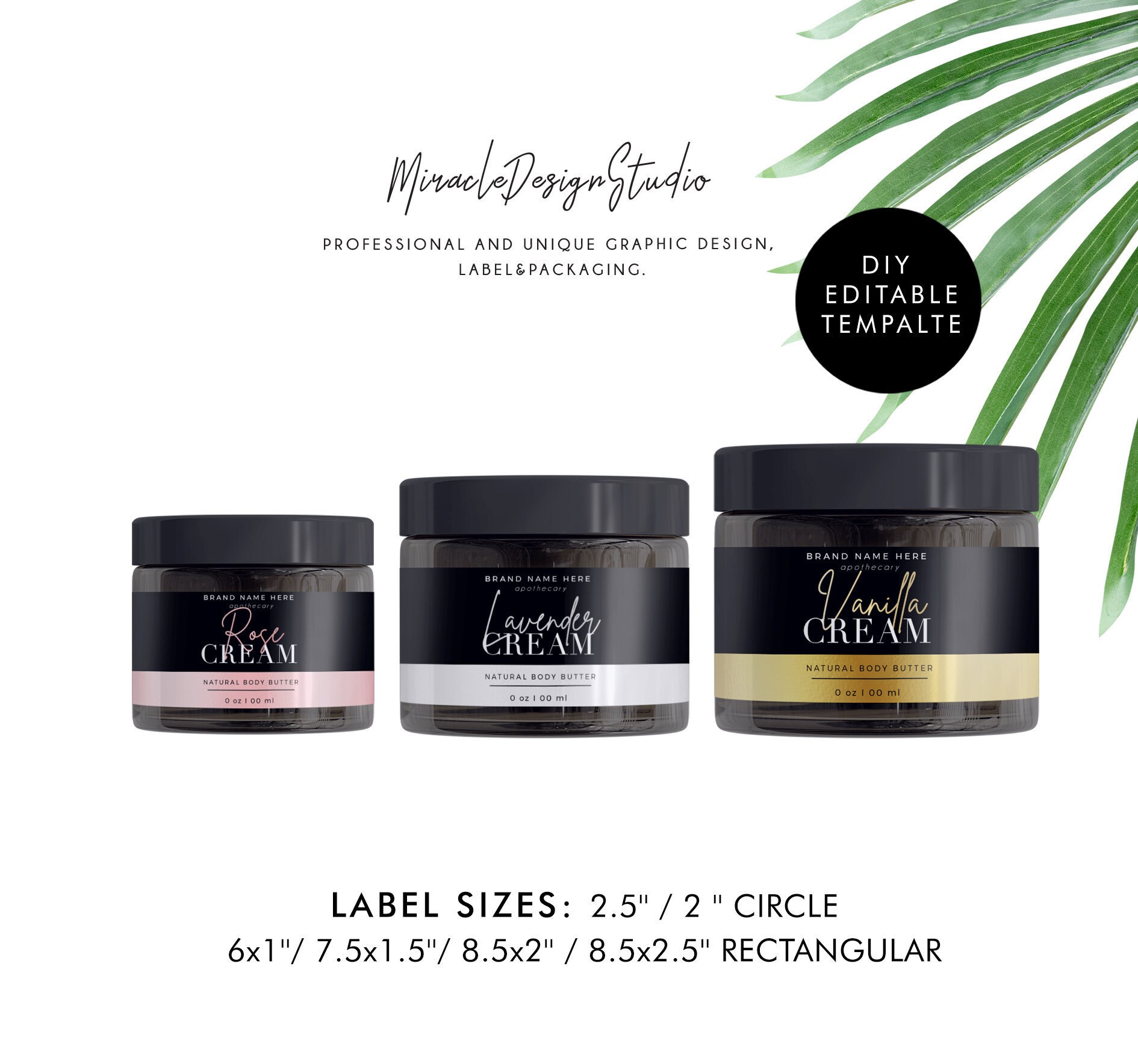 Editable Body Product Label - DIY Wrap Around Jar Label - Body Butter ...