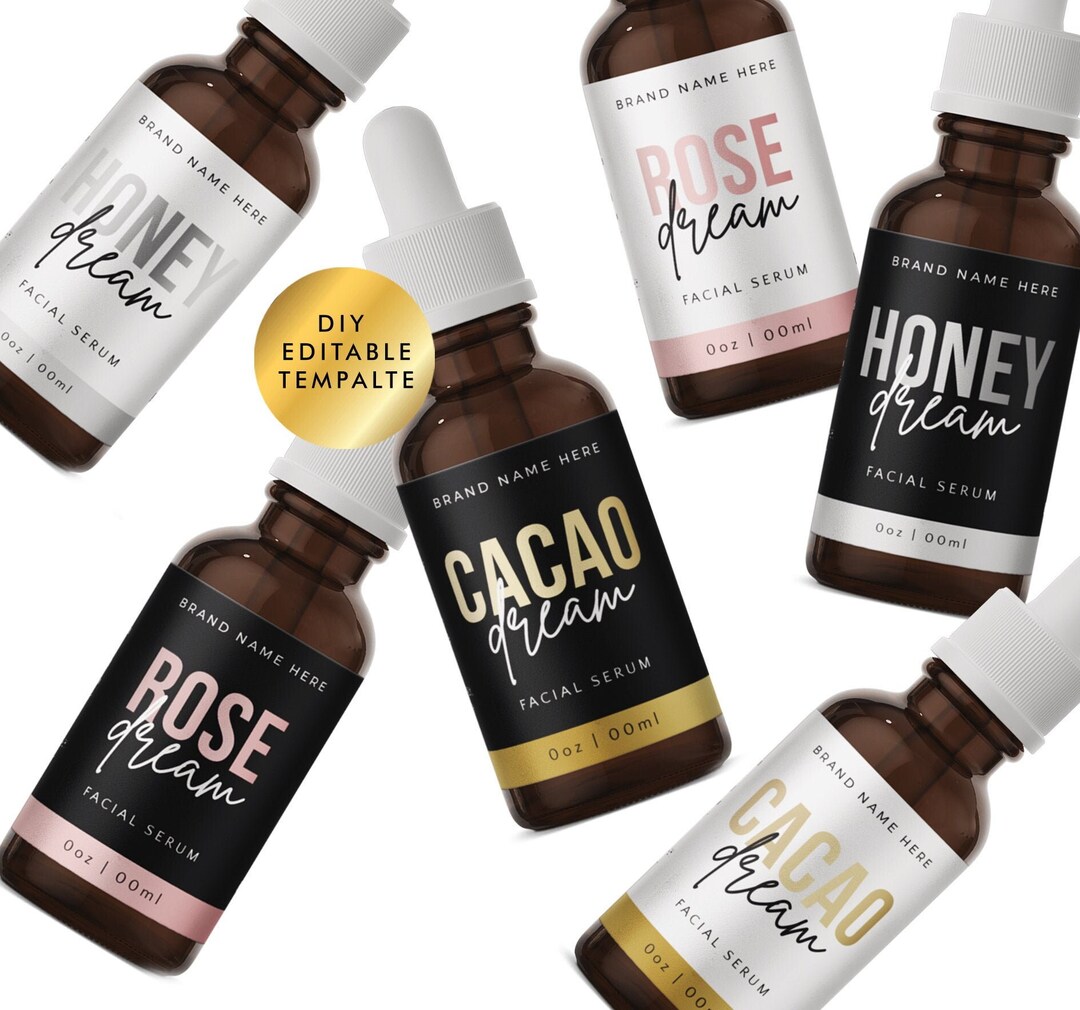 Editable Dropper Bottle Label Template, DIY Product Label, Essential ...