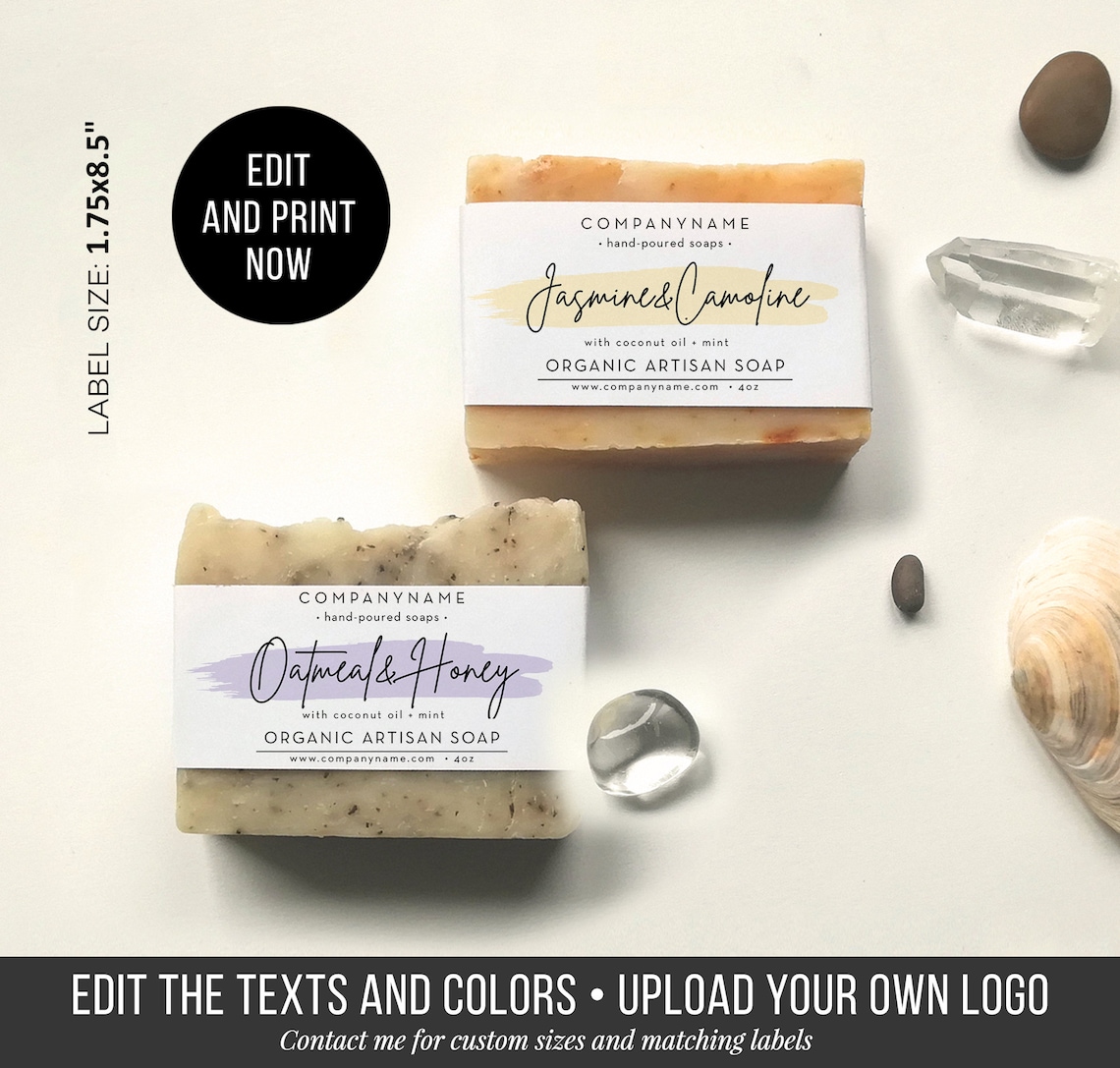 Craft Soap Editable Label Template DIY Custom Soap Label - Etsy