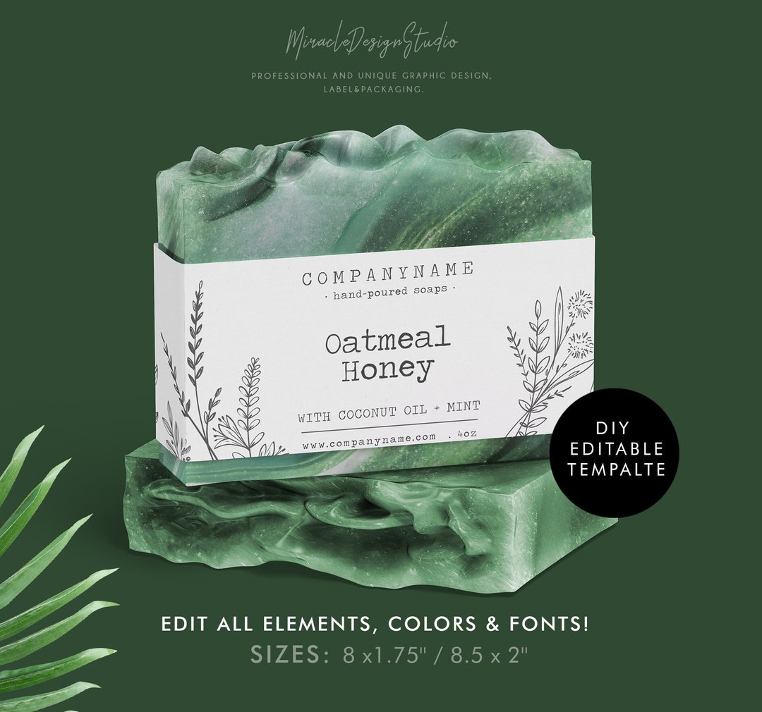 Printable Soap Labels, DIY Organic Artisan Soap Template, Editable ...