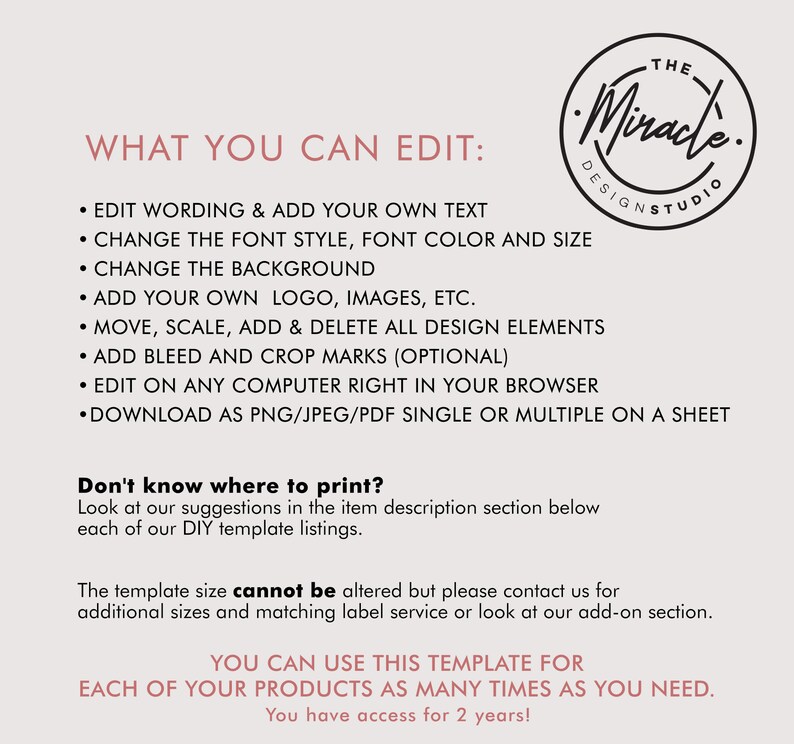 Custom Product Label DIY Editable Label Template Stylish - Etsy