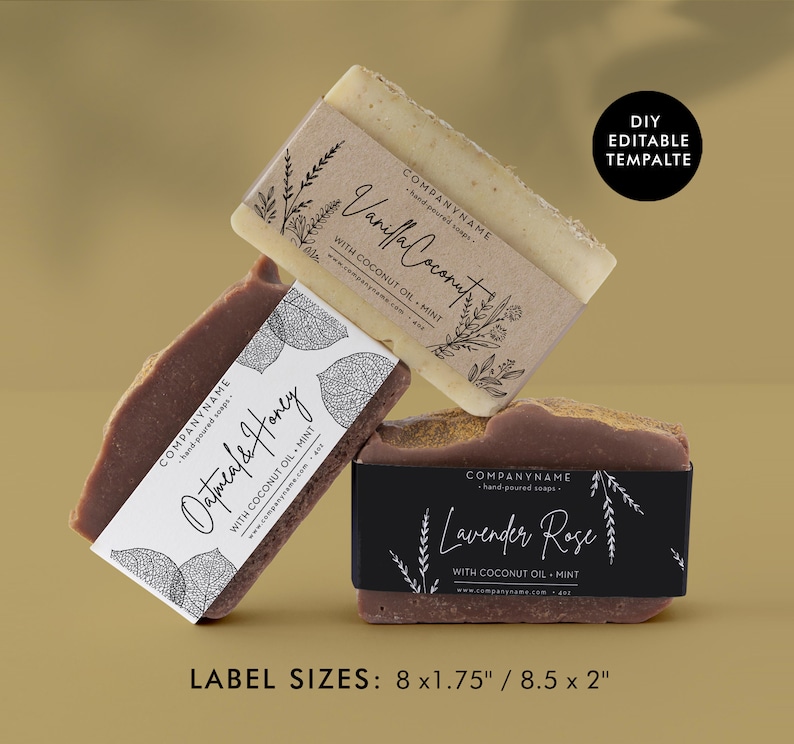 DIY Organic Herb Artisan Soap Template, Editable Printable Soap Designs ...