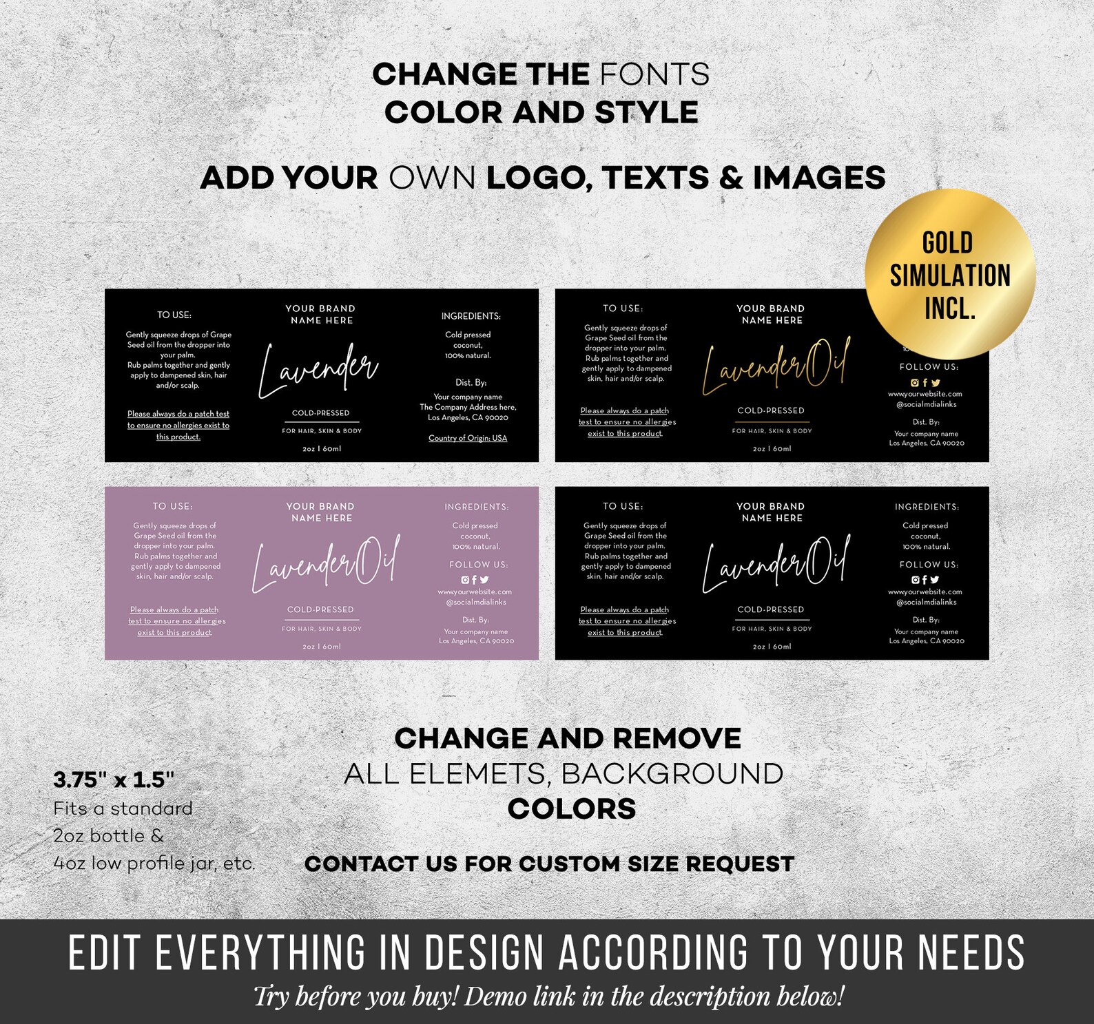 Editable Dropper Label Template Custom Product Label - Etsy