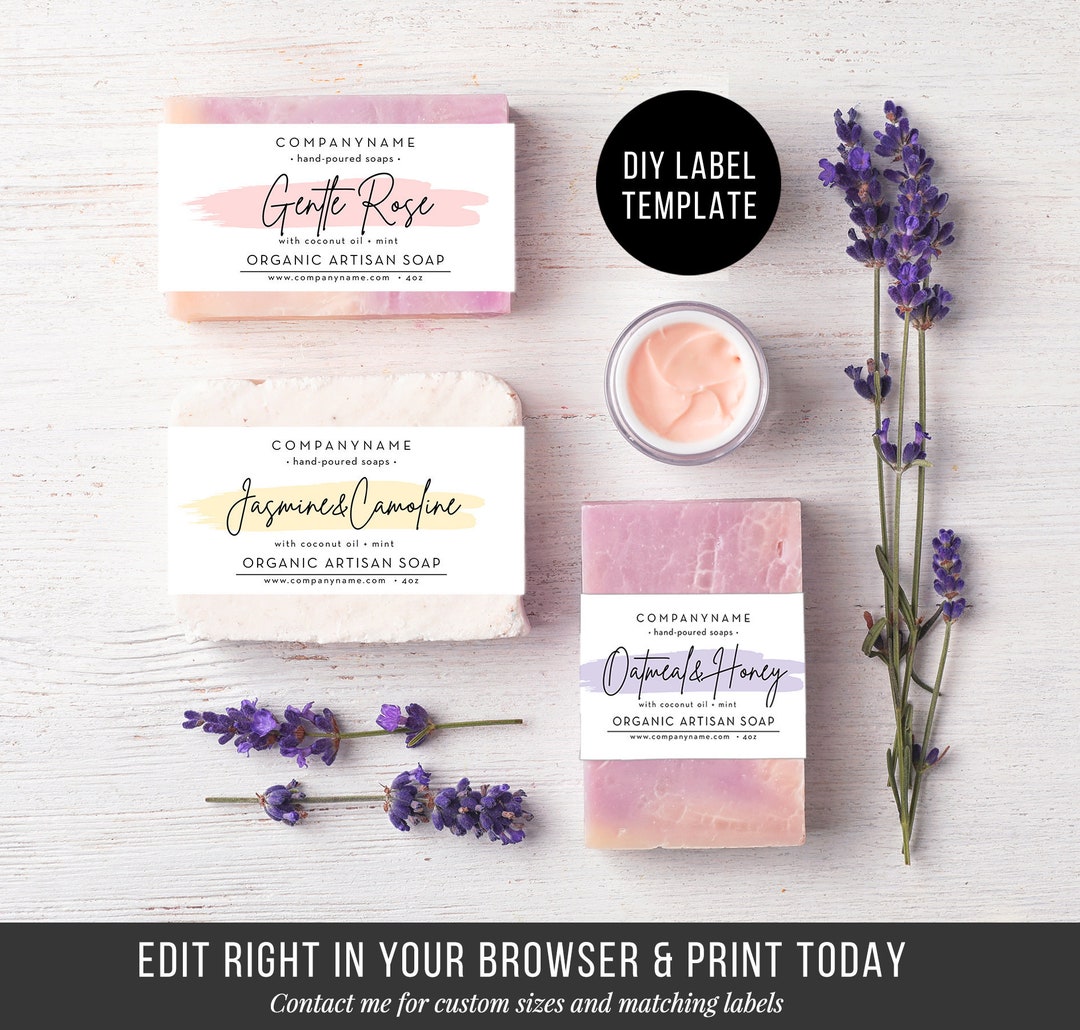 Craft Soap Editable Label Template - DIY Custom Soap Label Template ...