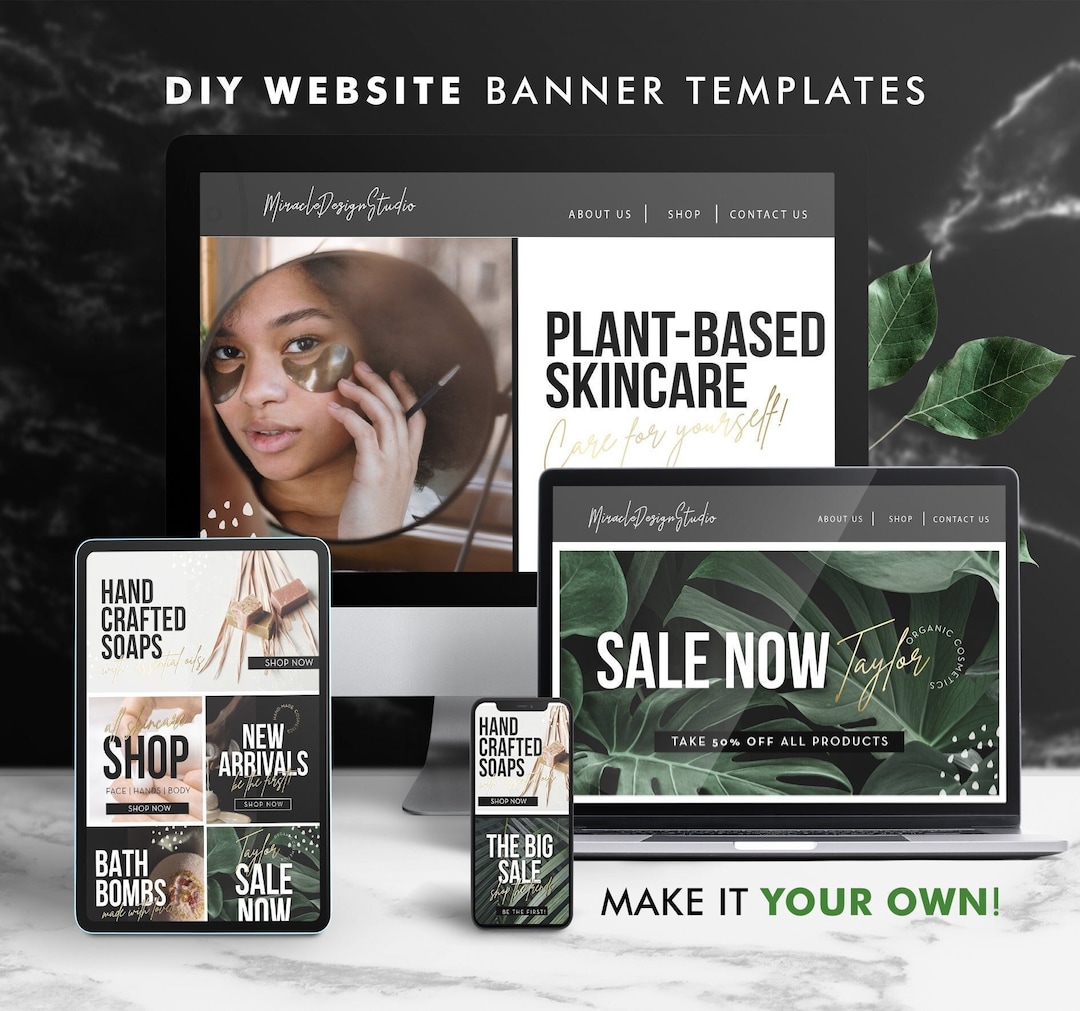 DIY Web Design Template, Editable Web Banner, Stylish Beauty Banners ...