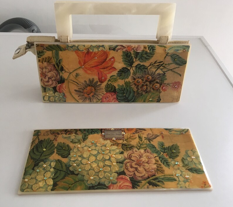Vintage Stella Page Design Limited Edition Clutch Evening Floral Bag ...