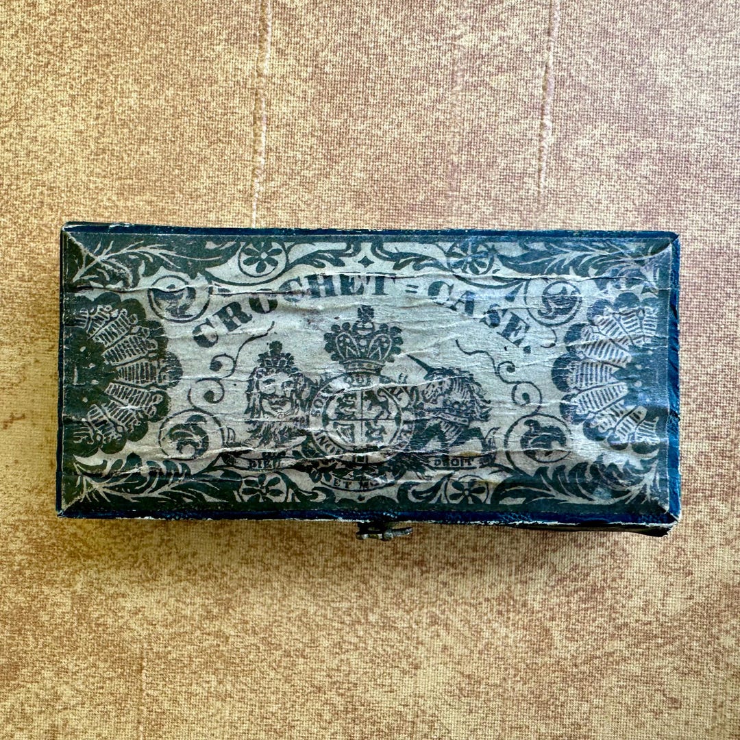 1800s Miniature Crochet Case French Fashion Doll Accessory / Carved ...
