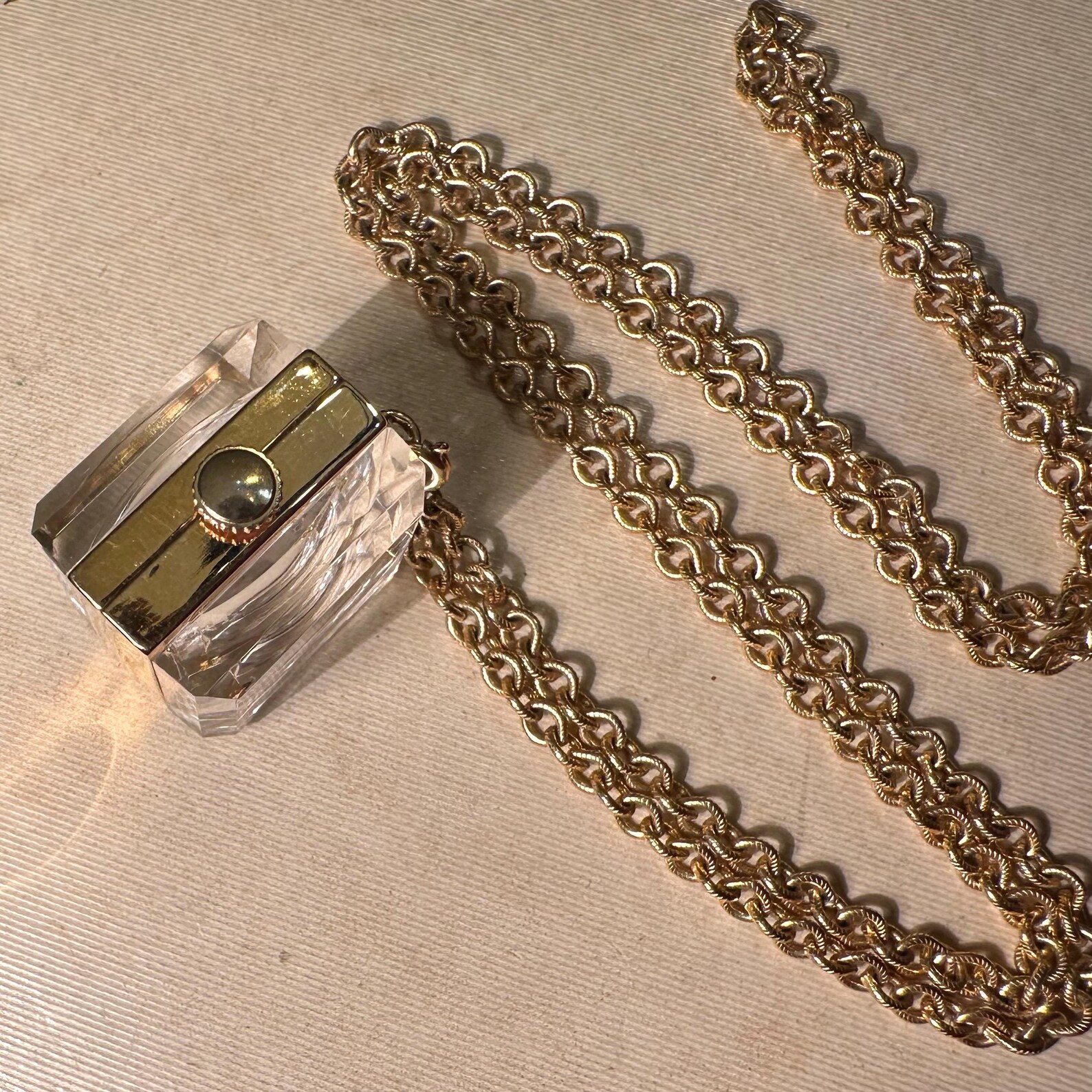 60s MCM Skeleton Watch Lucite Cube Necklace / Swiss Continental Watch ...