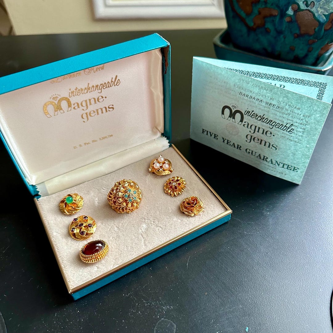 Interchangeable Ring Box Set Barbara Reed Magne Gems Cocktail Rings ...