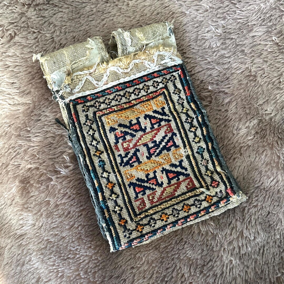 Middle Eastern Saddlebag Pouch / Hand Embroidered Purse Bag / Sumac ...