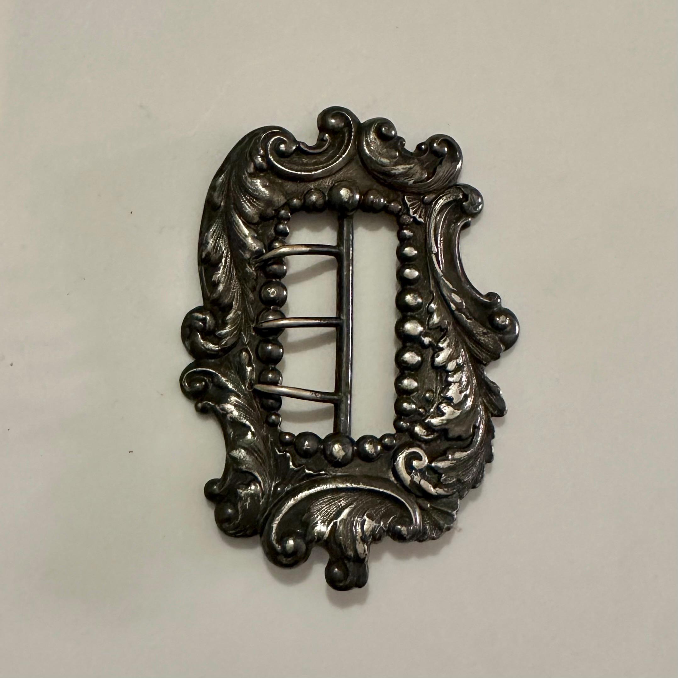 Large French Rococo Art Nouveau Sterling Belt Buckle / Ornate Victorian ...