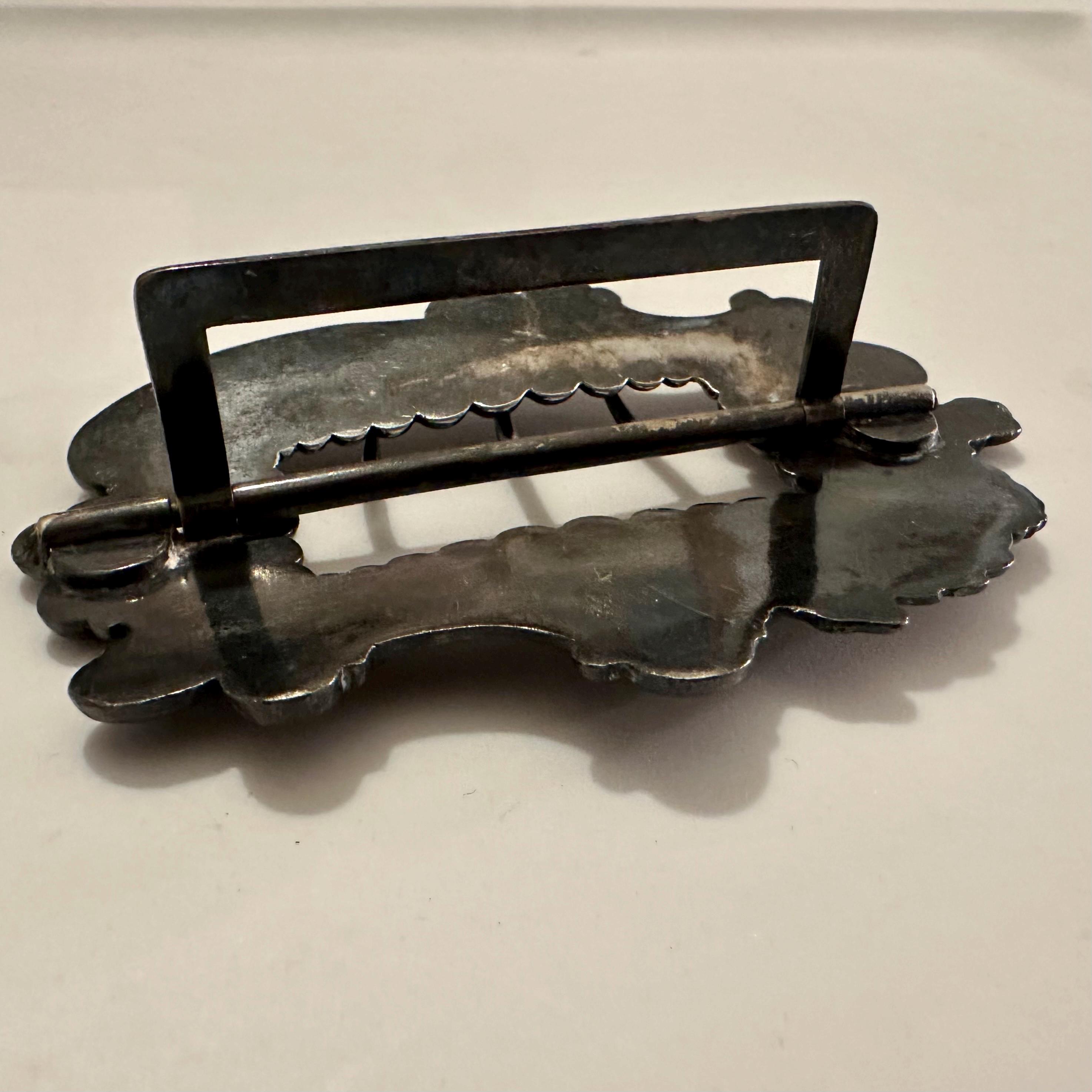 Large French Rococo Art Nouveau Sterling Belt Buckle / Ornate Victorian ...