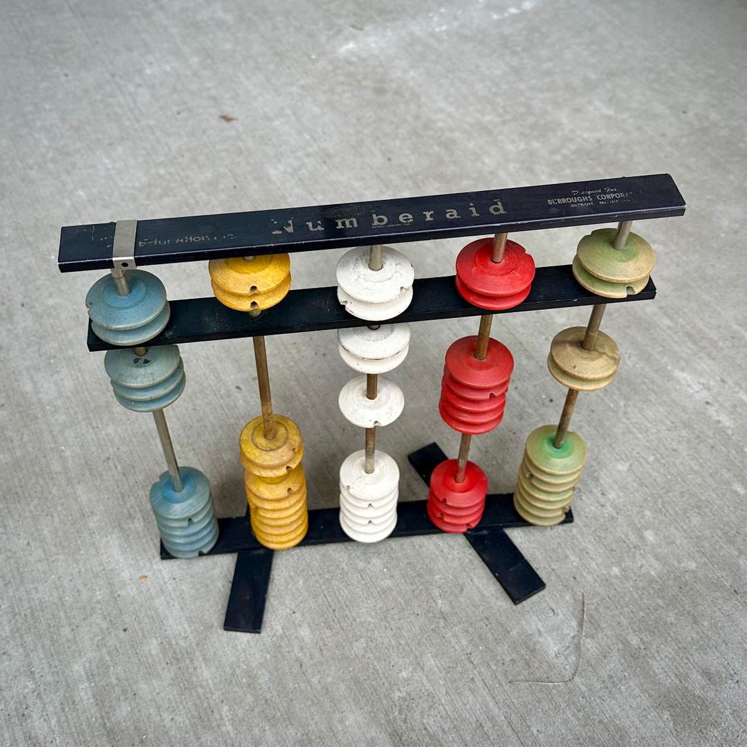 Colorful Wood Schoolhouse Abacus / Vintage Numberaid Teaching Tool ...