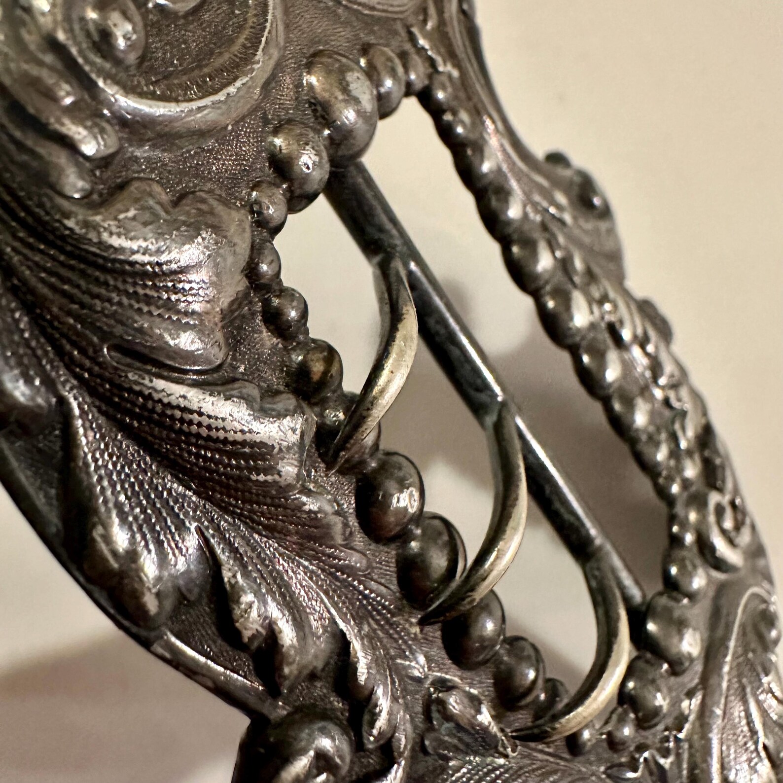 Large French Rococo Art Nouveau Sterling Belt Buckle / Ornate Victorian ...