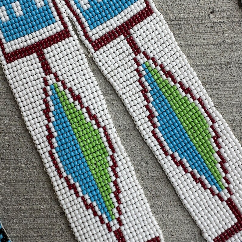 Native American Hand Beaded Ceremonial Sash / Colorful Beadwork ...