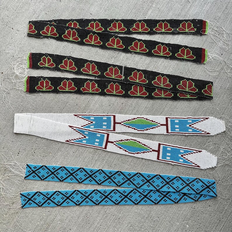 Native American Hand Beaded Ceremonial Sash / Colorful Beadwork ...