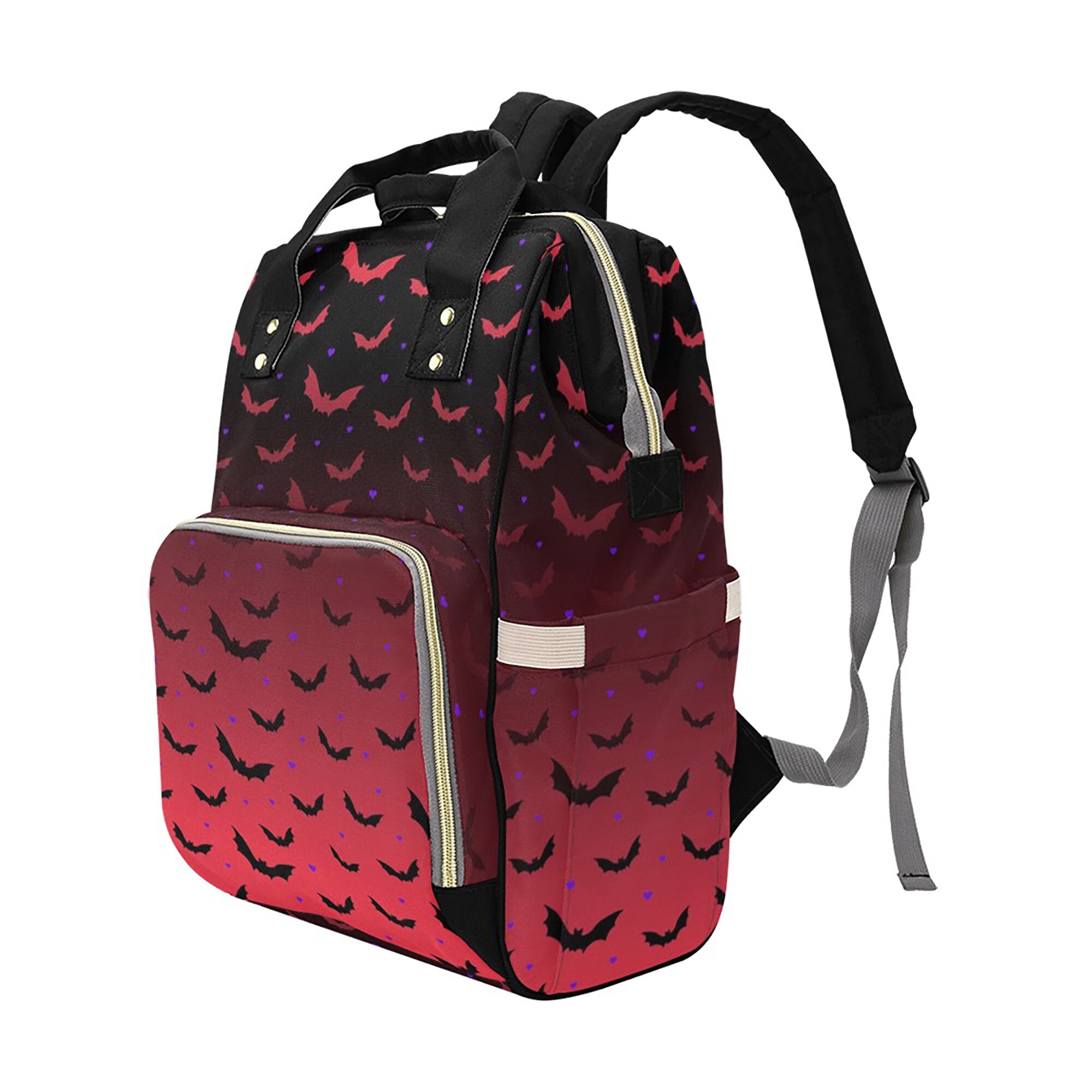 Red Ombre Bats Goth Diaper Backpack Mommy Bag Travel Changing Nappy - Etsy