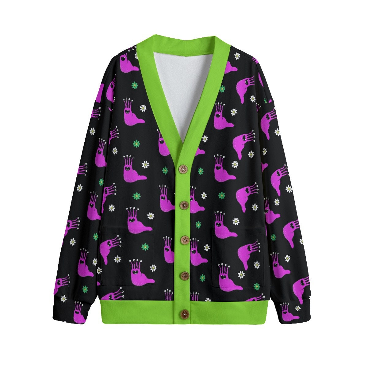 Pink Alien Slug Print Unusual Cardigan Jumper Unisex - Etsy