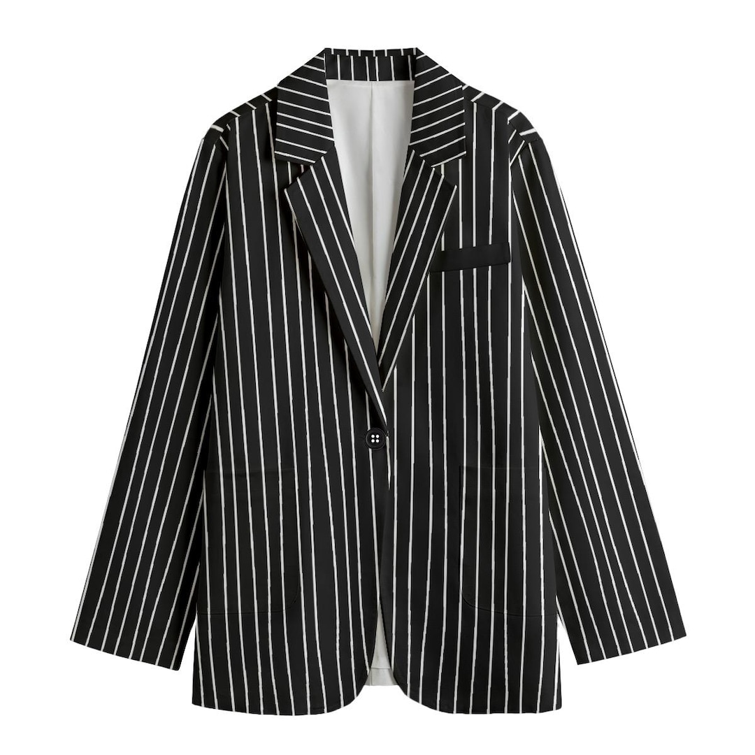 Black & White Striped Blazer Punk Halloween Ladies XS - 5XL - Etsy