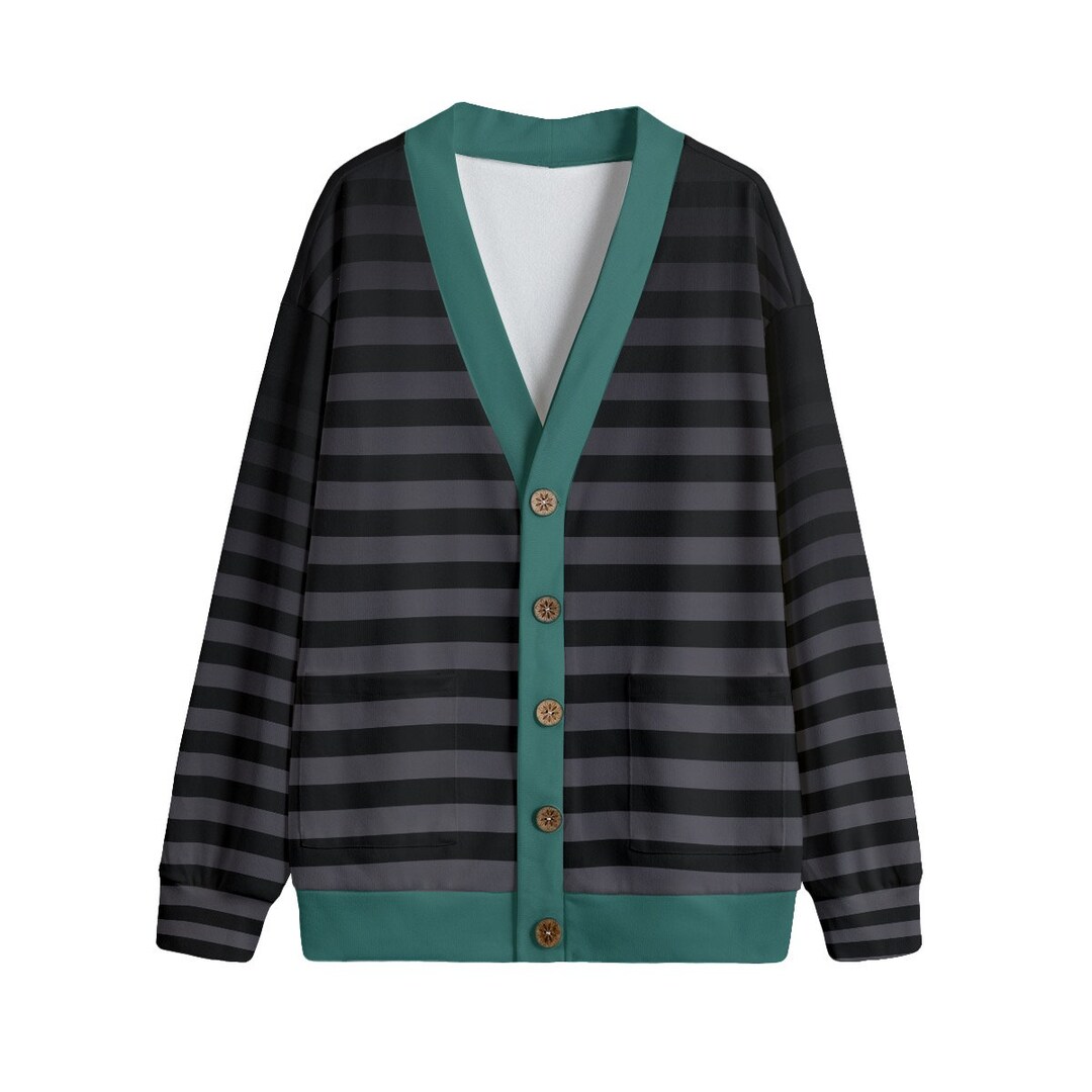 Black & Gray Striped Funky Cardigan Jumper Unisex Plus Size S-5XL - Etsy