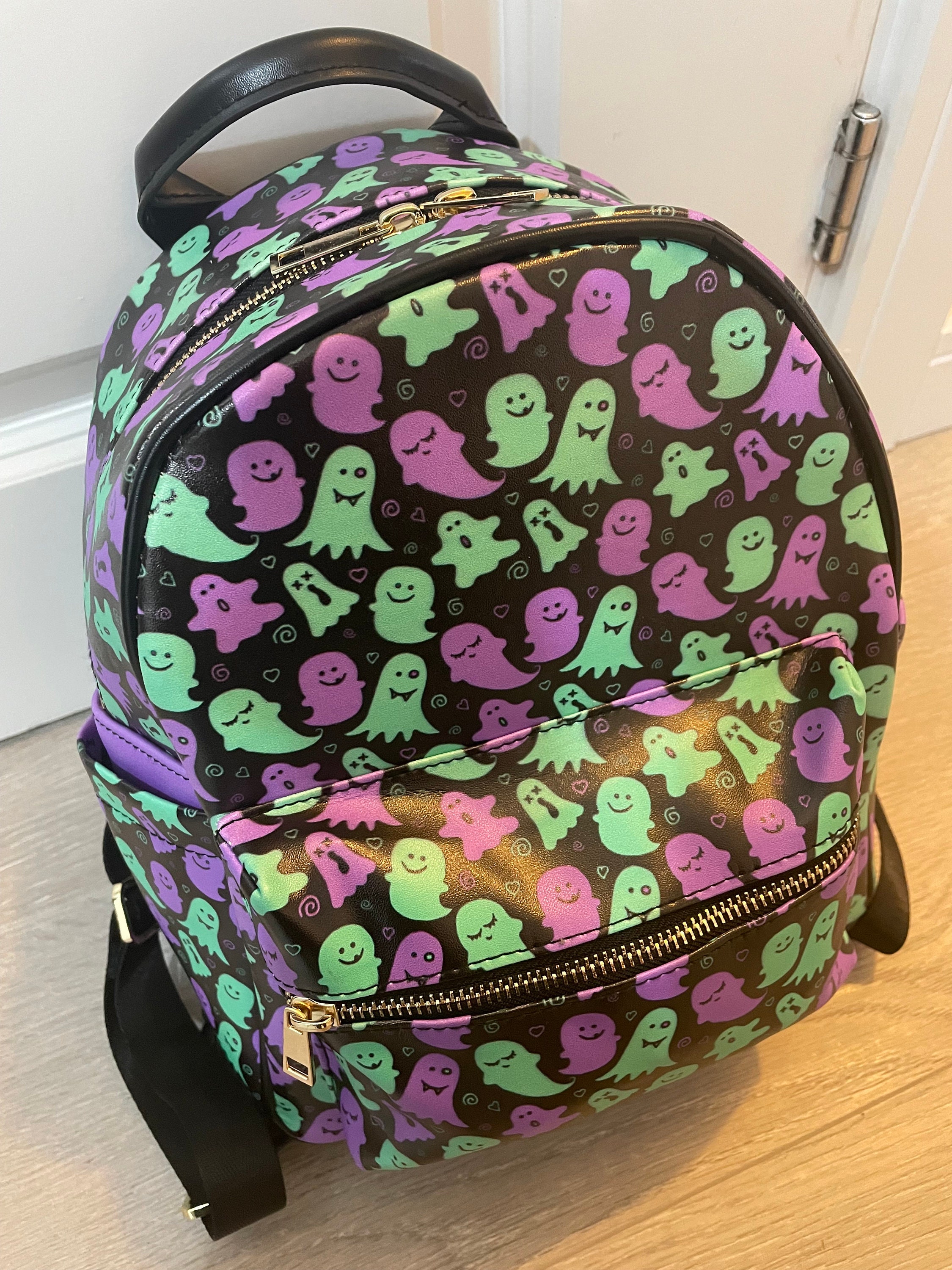 Small Spooky Cute Black and White Ghost Backpack Halloween - Etsy