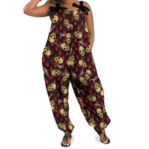 Horror Movie Friday 13th Jason Print Ladies Dungarees Overalls - Etsy