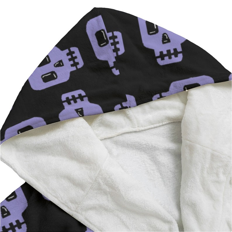 Purple Block Skull Print Dressing Gown Bathrobe - Etsy