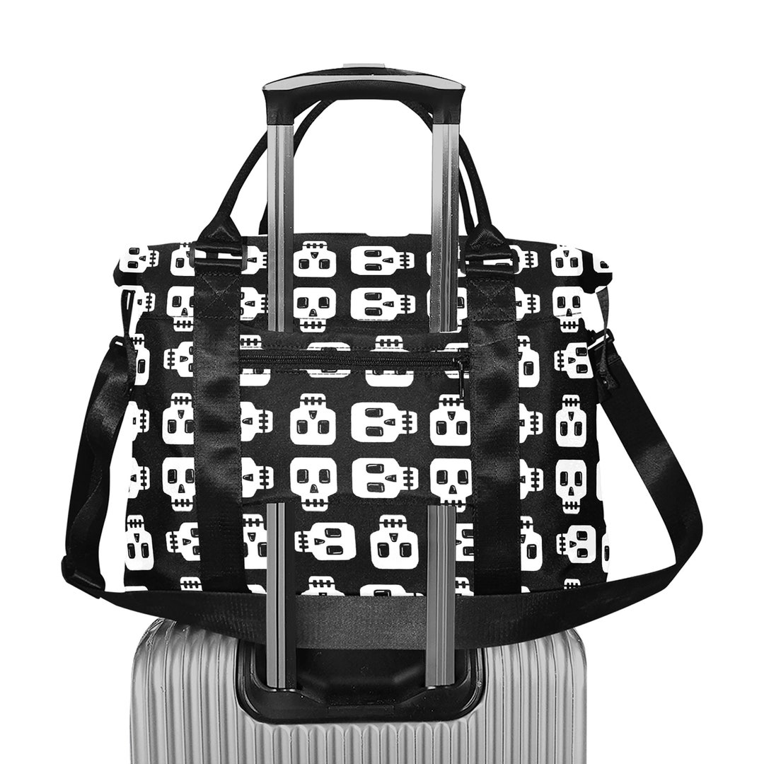 Block Skulls Halloween Bag, Gothic Travel Bag, Halloween Duffel Bag ...