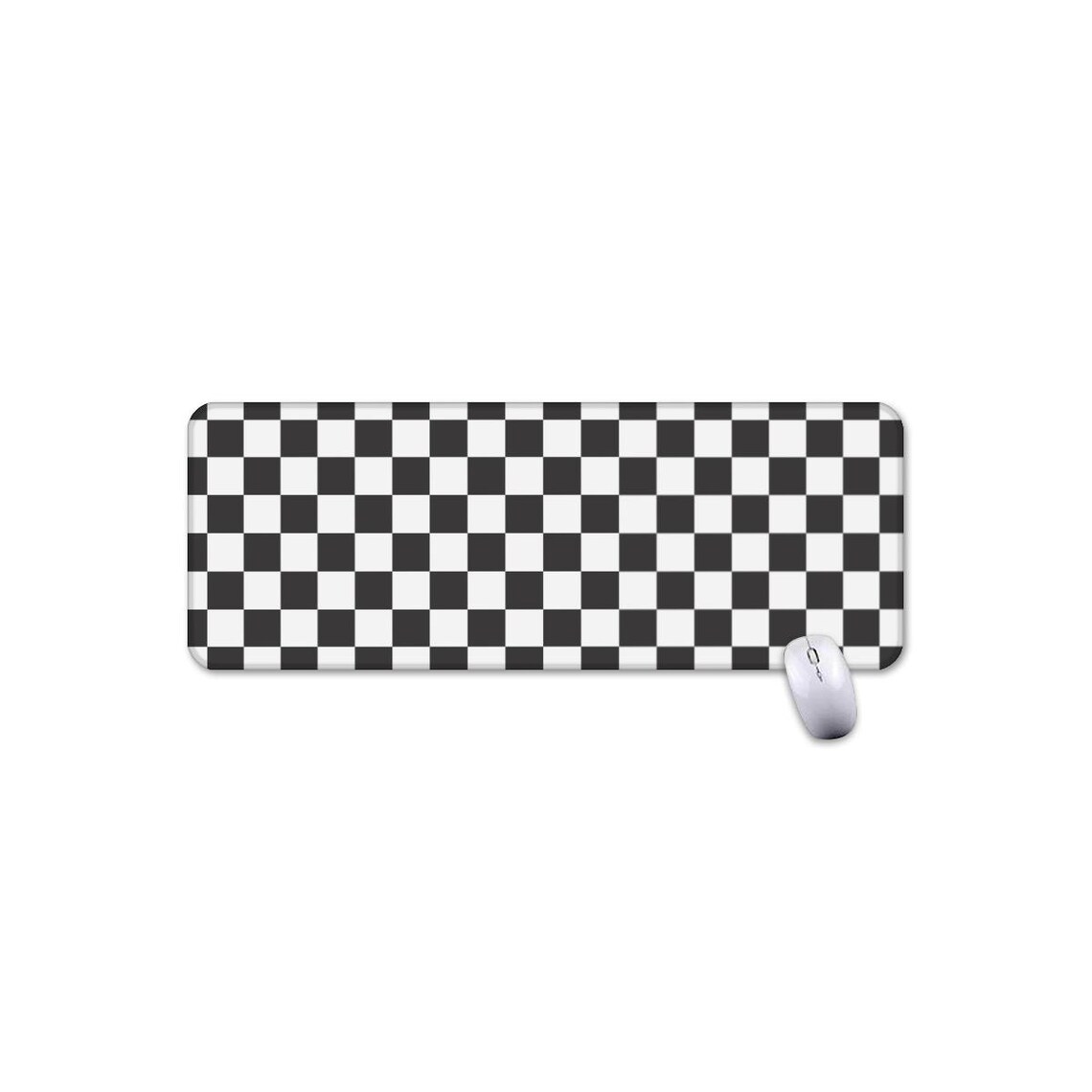 Black & White Checkered Mousepad Gothic Desk Mat Mouse Keyboard Pad ...