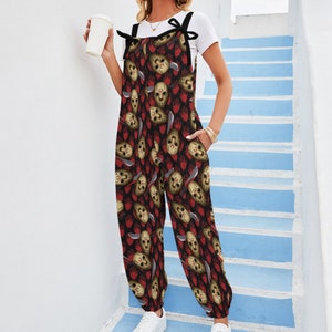 Horror Movie Friday 13th Jason Print Ladies Dungarees Overalls - Etsy