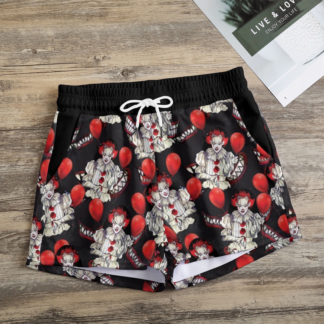 It Horror Movie Clown Casual Shorts With Pockets Etsy