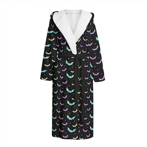 Pastel Bat Kawaii Goth Moth Print Dressing Gown Bathrobe - Etsy