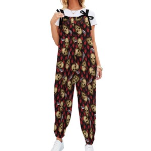 Horror Movie Friday 13th Jason Print Ladies Dungarees Overalls - Etsy
